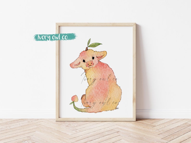 Peach Cow Print - Etsy