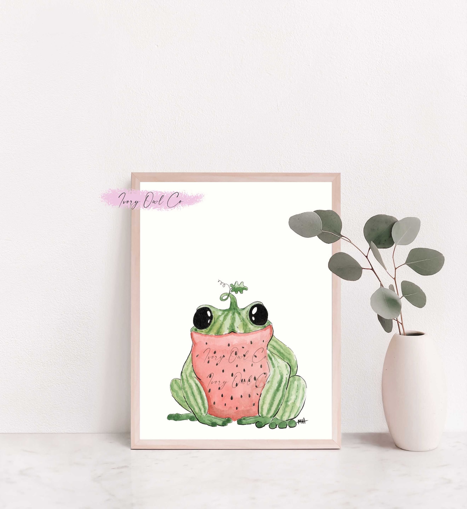 Watermelon Frog Print - Etsy