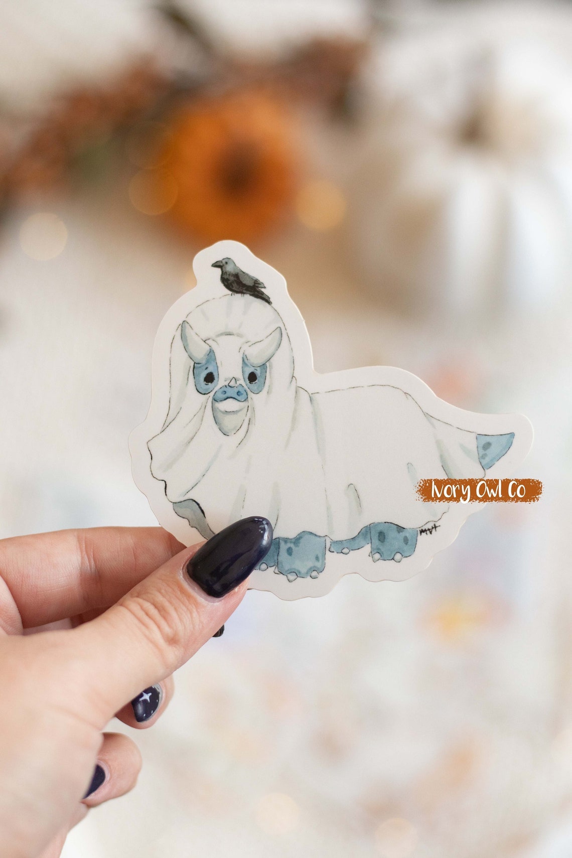 Spooky Ghost Triceratops Sticker - Etsy