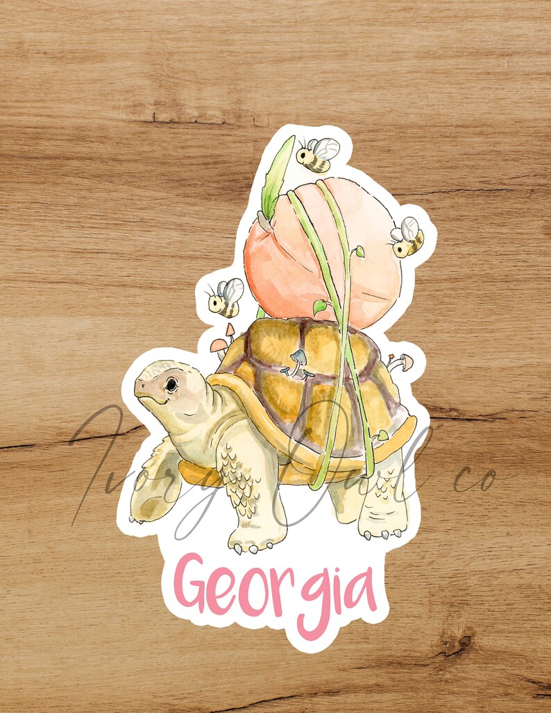 Georgia Tortoise Sticker - Etsy