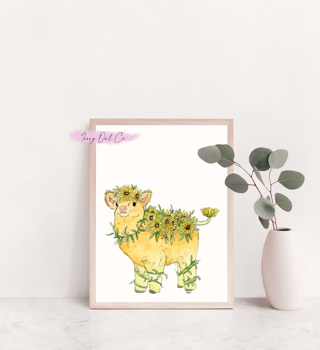 Sunflower Cow Print - Etsy