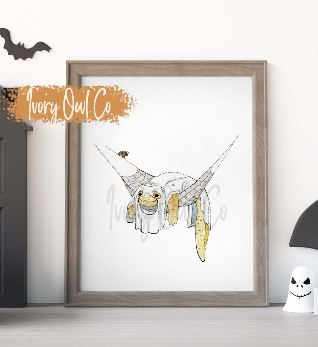 Spooky Ghost Bearded Dragon Print - Etsy