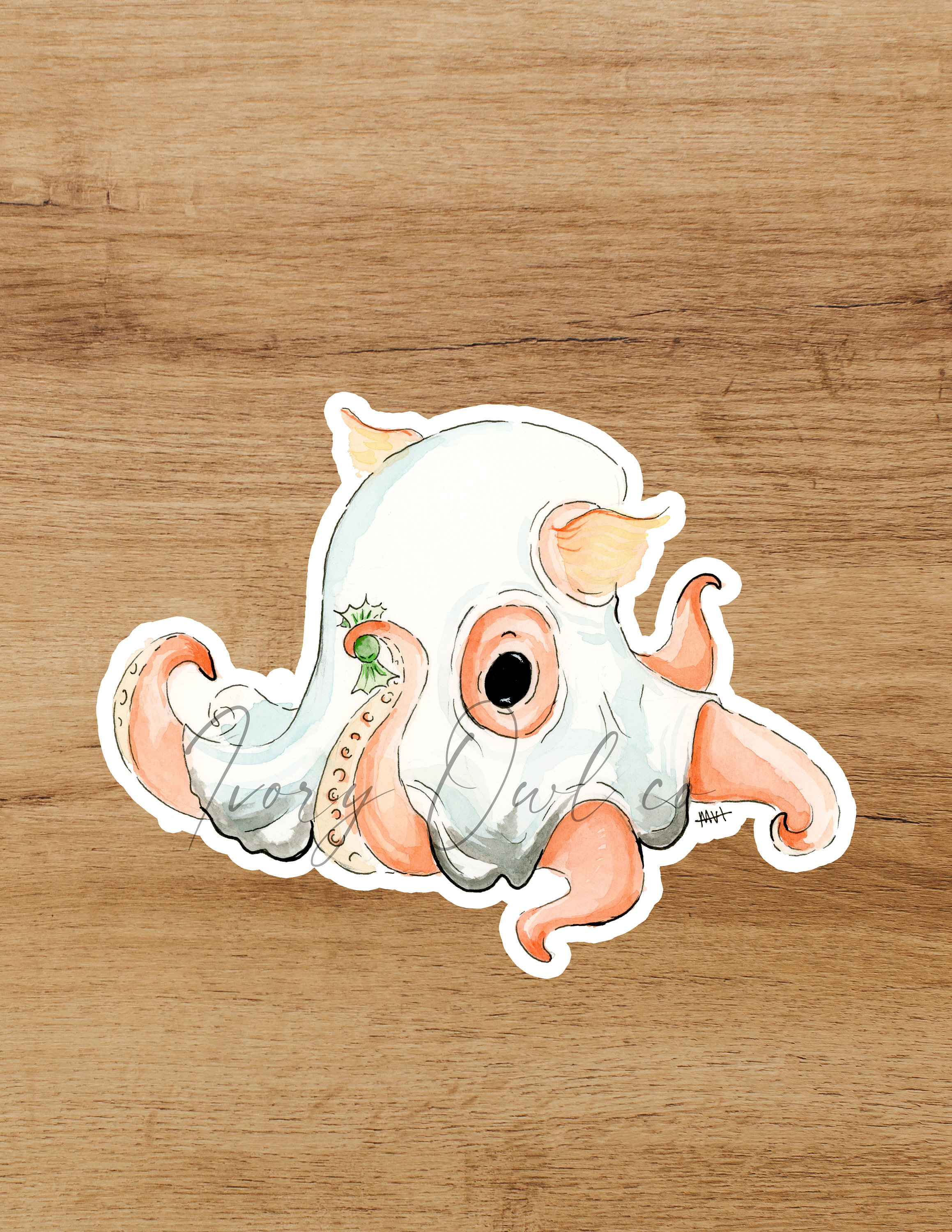 Spooky Ghost Octopus Sticker | Etsy