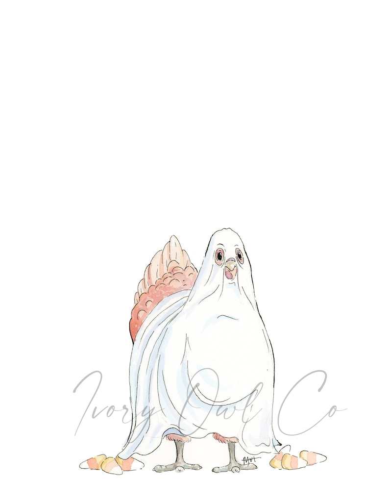 Spooky Ghost Chicken Print | Etsy