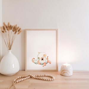 Spooky Ghost Octopus Print - Etsy