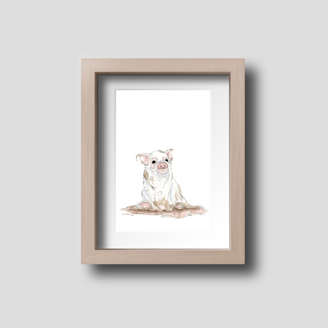 Spooky Ghost Pig Print - Etsy