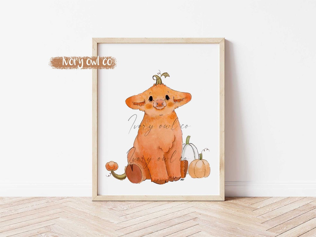 Pumpkin Cow Print - Etsy