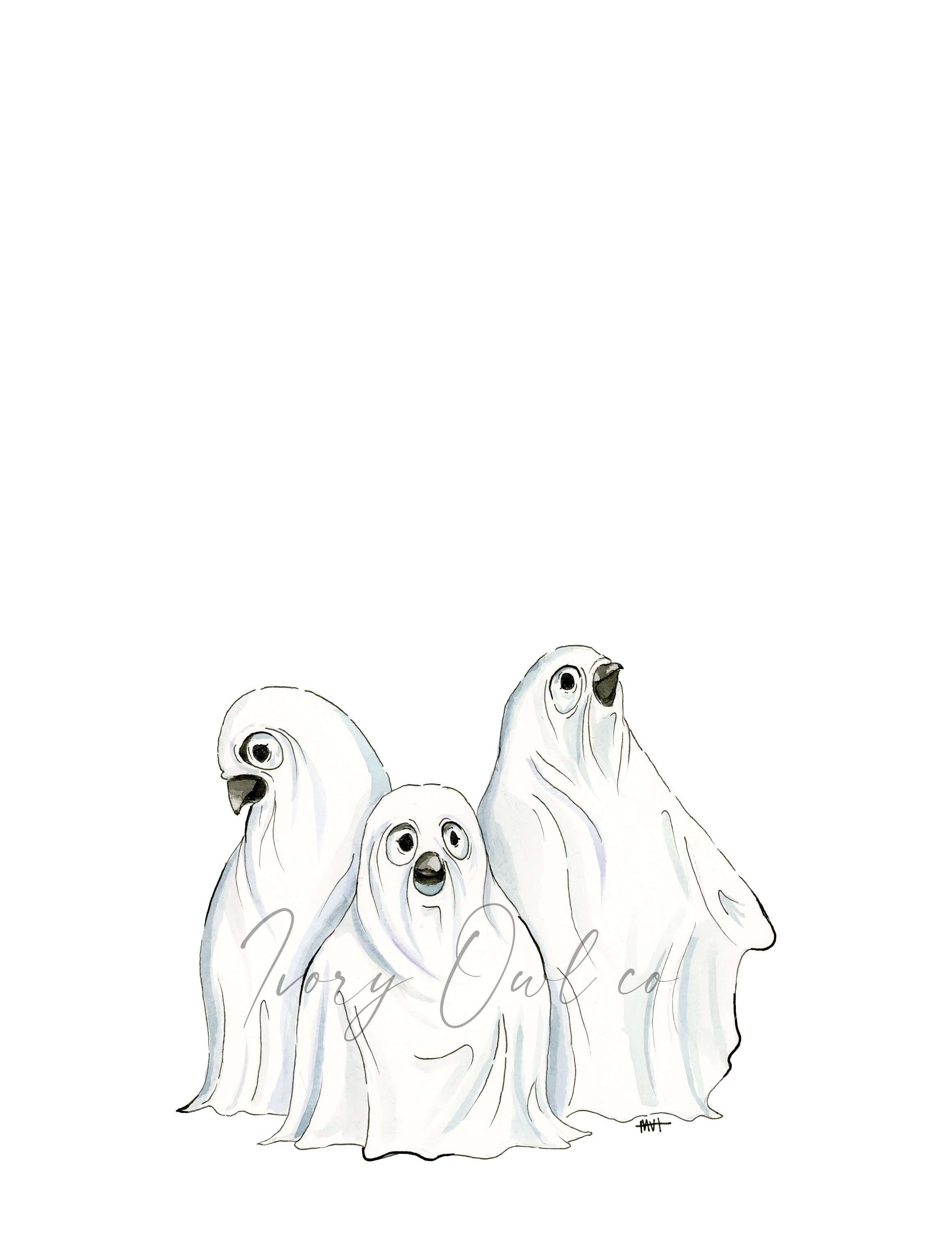 Espeluznante Ghost Penguins Imprimir - Etsy España