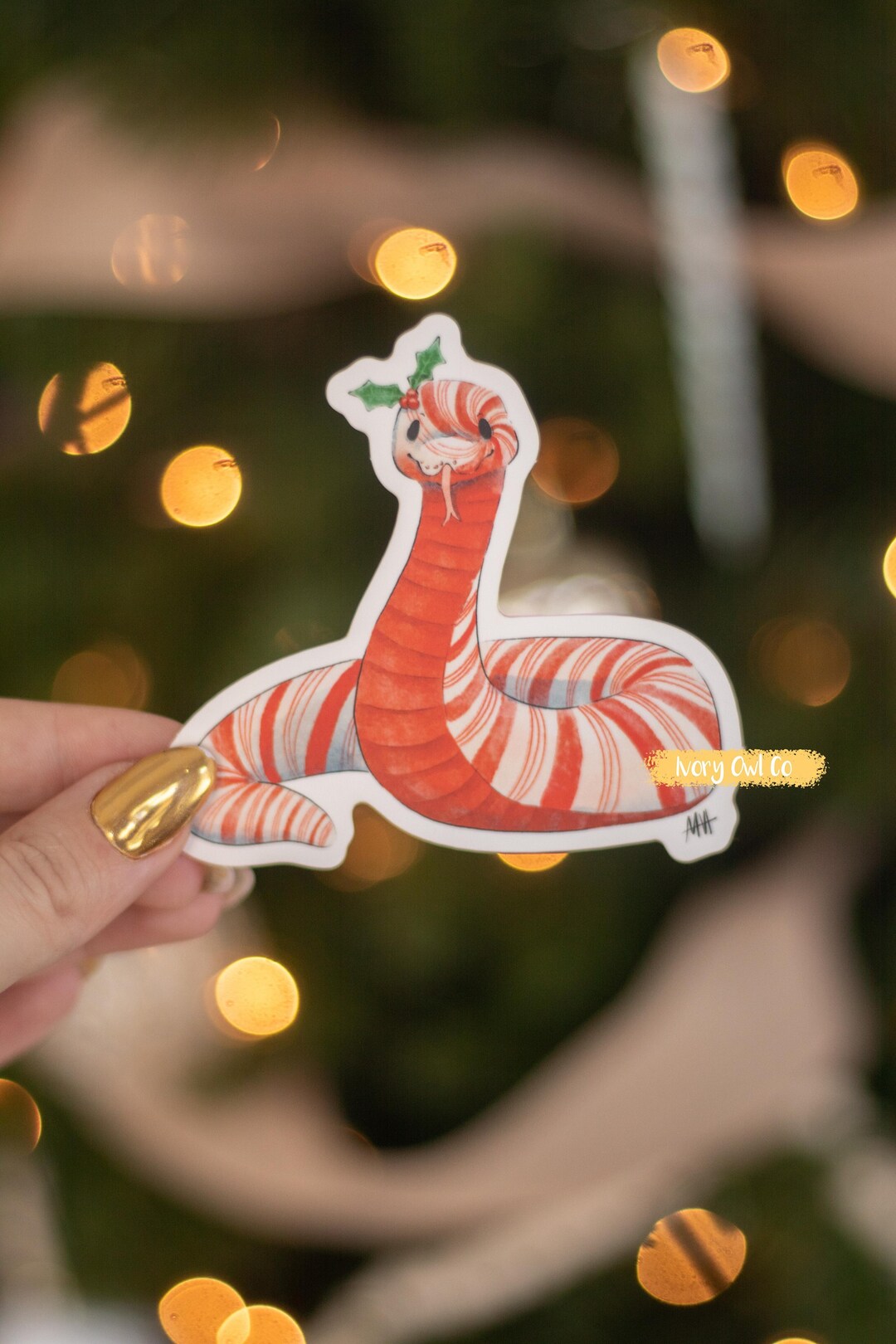 Peppermint Snake Sticker - Etsy