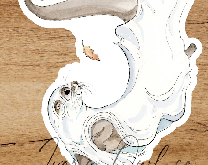 Spooky Ghost Otter Sticker - Etsy