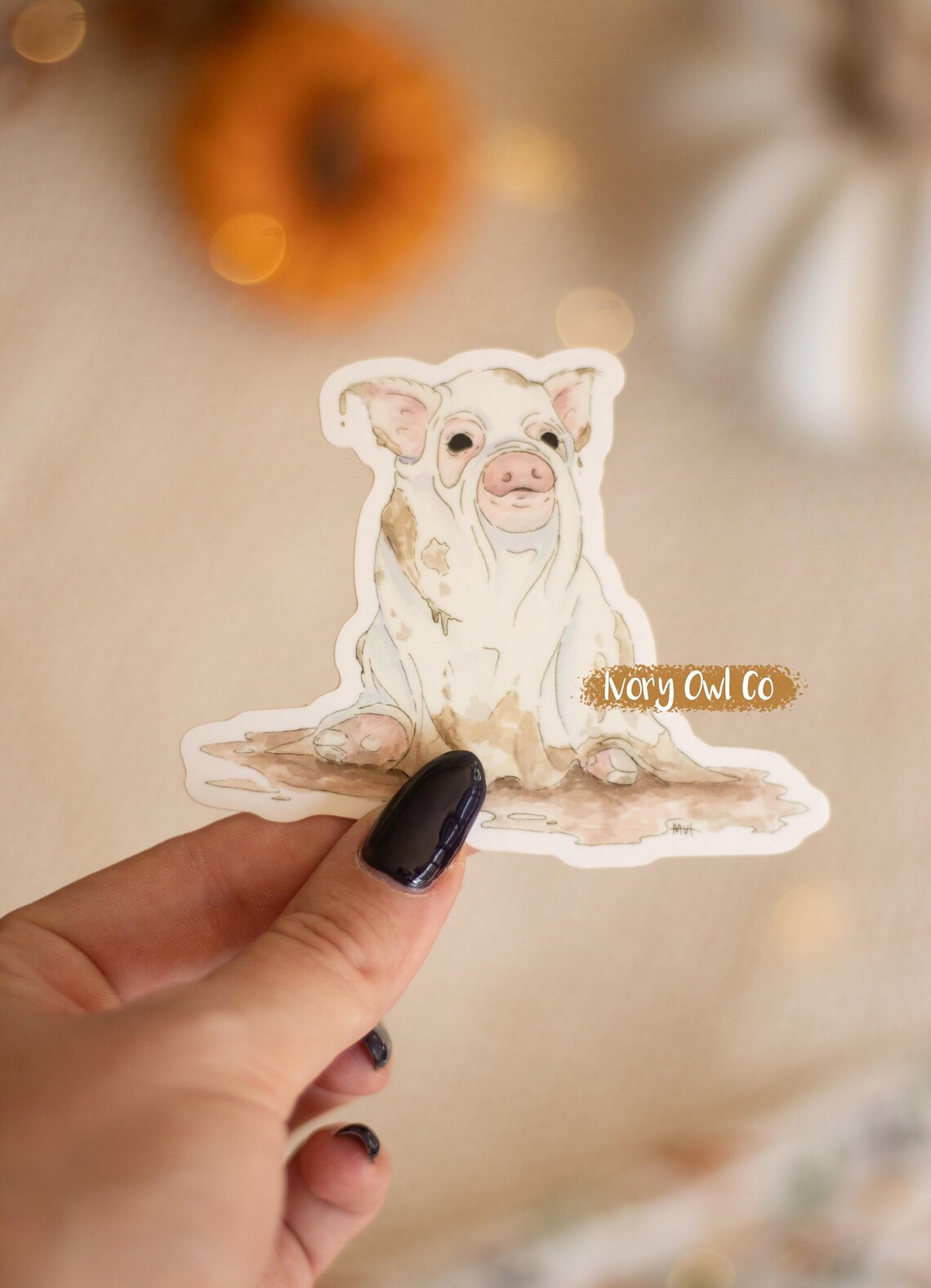 Spooky Ghost Pig Sticker - Etsy