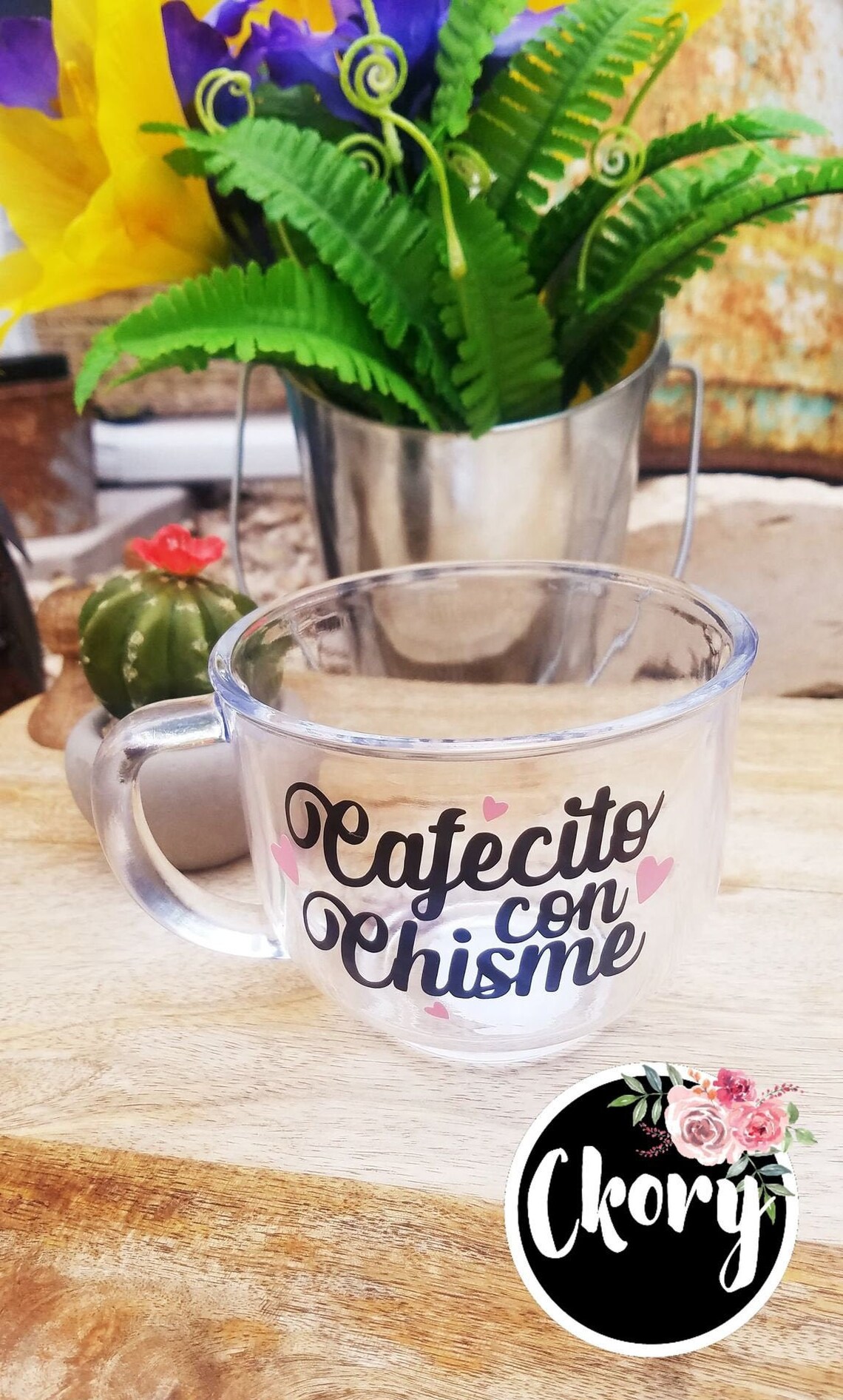 Cafecito Con Chisme Glass Mug, Glas Mug 18 Oz, Cafecito Con Chisme ...