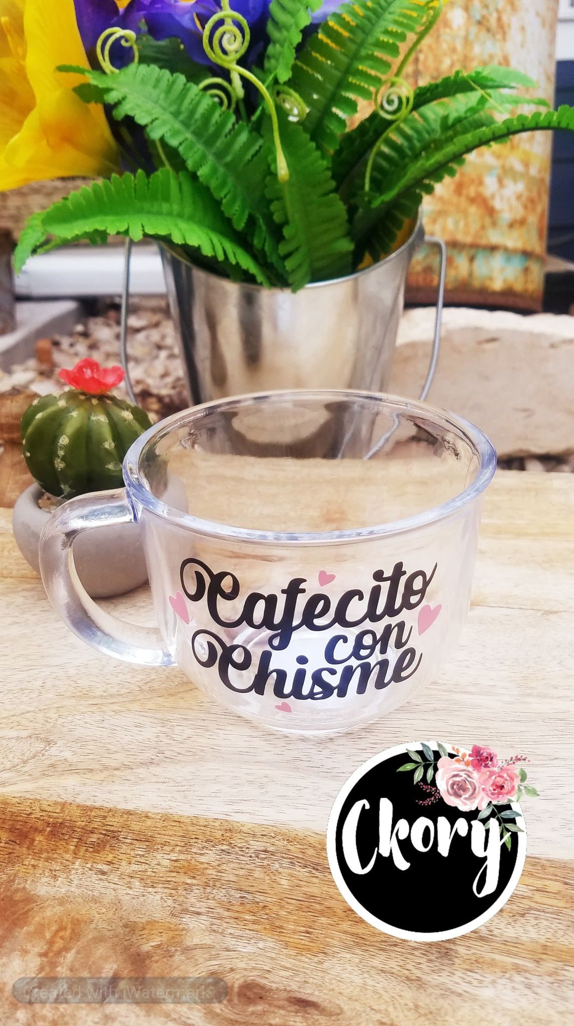 Cafecito Con Chisme Glass Mug, Glas Mug 18 Oz, Cafecito Con Chisme ...
