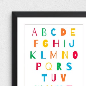 Colorful ABC, Bright Alphabet Printable, Instant Print, Nursery Print ...