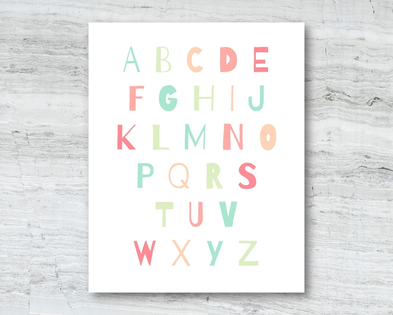 Pastel ABC Printable, Digital Download, Alphabet Printable, Pastel ...