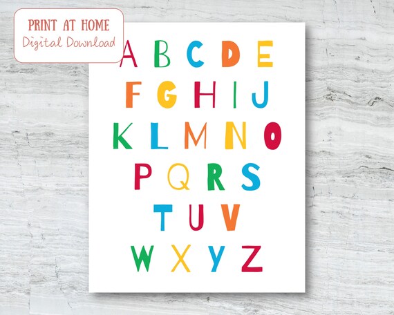Colorful ABC Bright Alphabet Printable Instant Print | Etsy