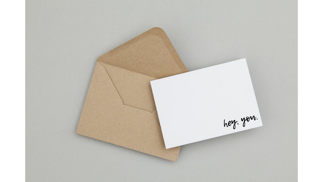 Hey You Card, DIGITAL FILE, Printable Black and White, Casual, Friend ...