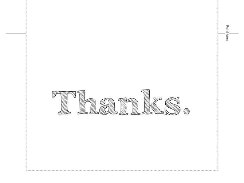 Printable Black and White Thank You Card, Digital Download, Printable ...