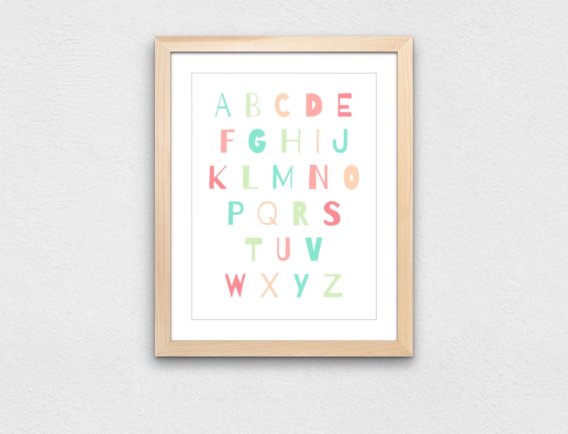Pastel ABC Printable, Digital Download, Alphabet Printable, Pastel ...