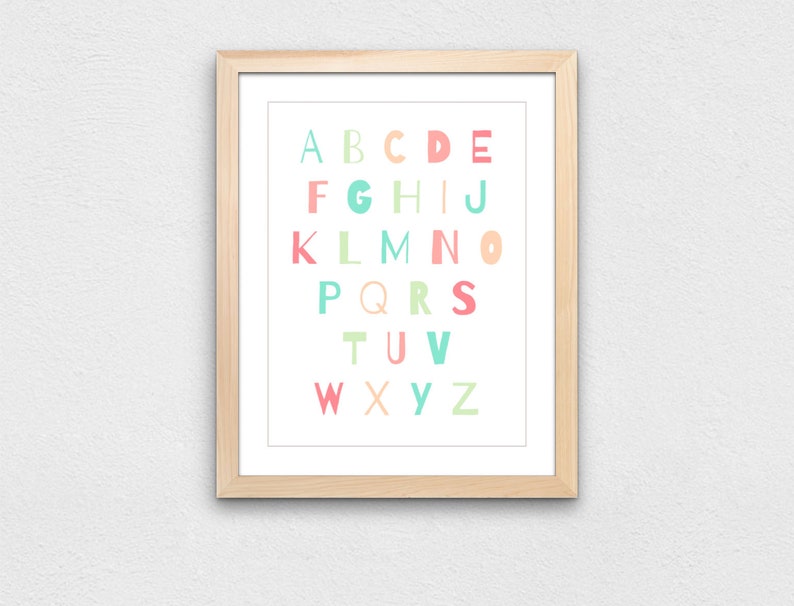 Pastel ABC Printable, Digital Download, Alphabet Printable, Pastel ...