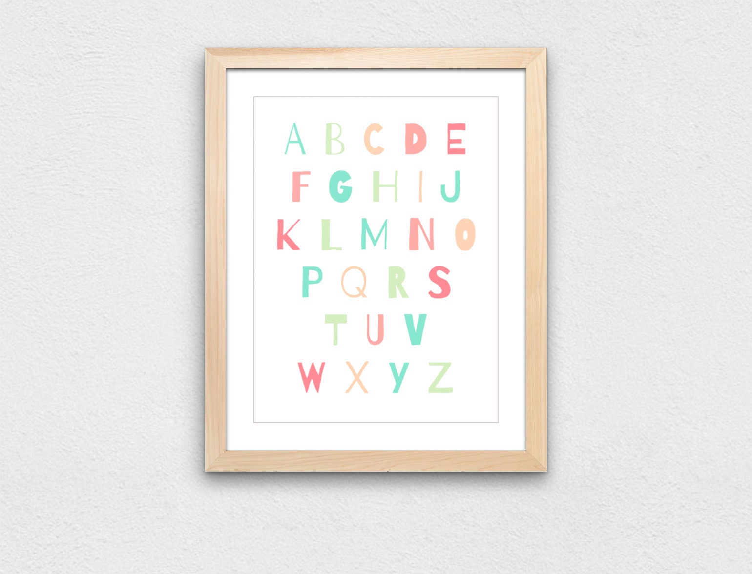 Pastel ABC Printable, Digital Download, Alphabet Printable, Pastel ...
