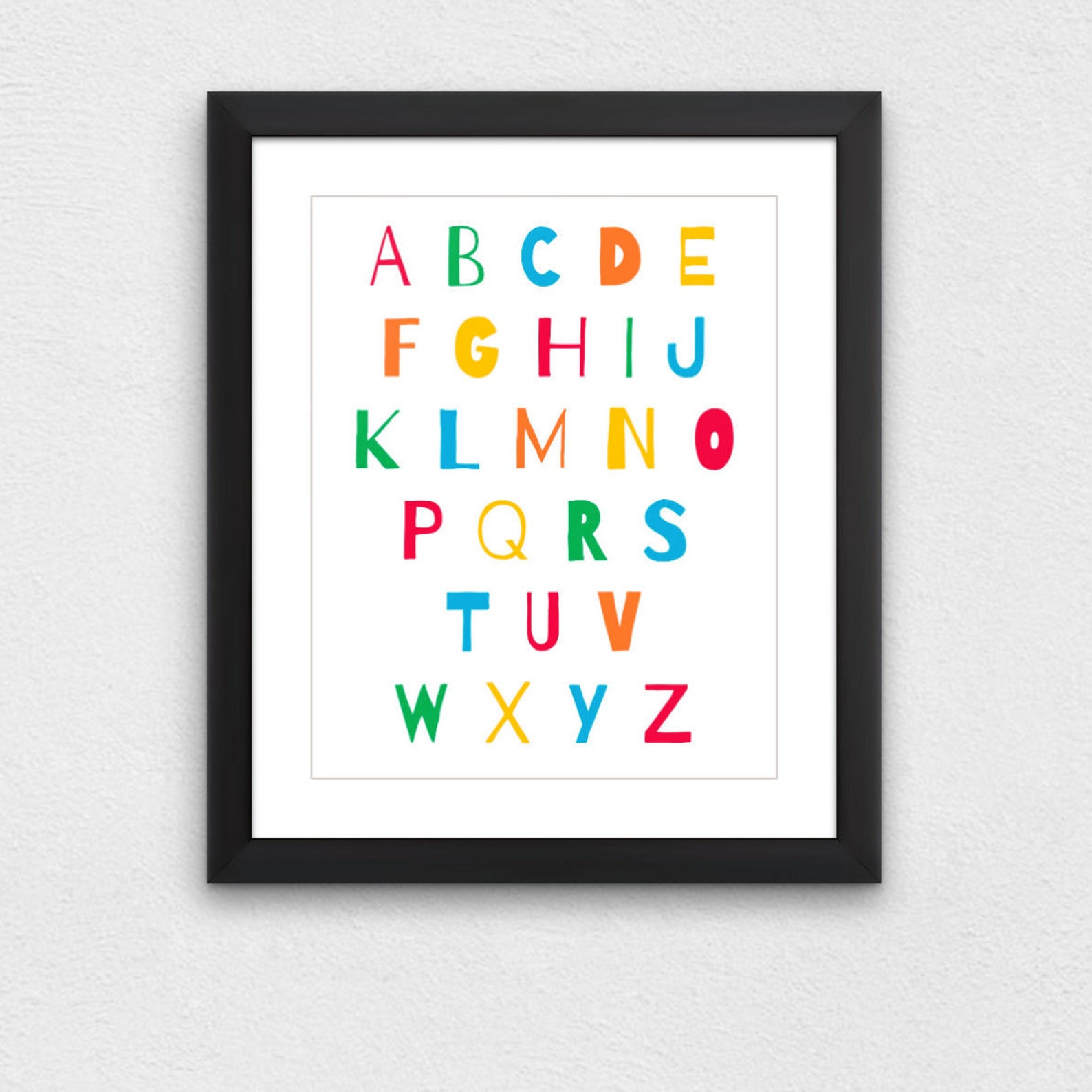 Colorful ABC, Bright Alphabet Printable, Instant Print, Nursery Print ...