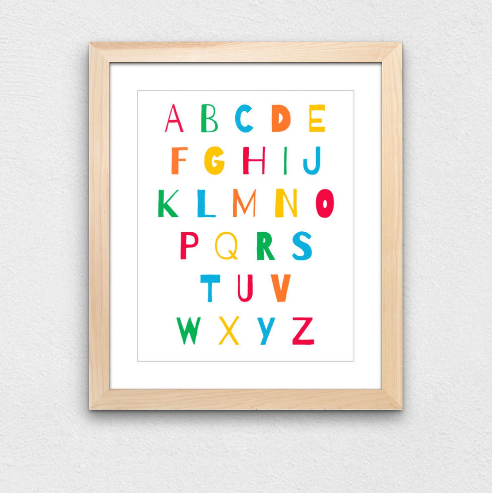 Colorful ABC, Bright Alphabet Printable, Instant Print, Nursery Print ...