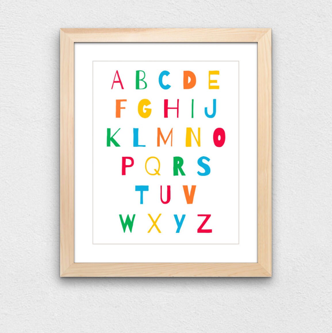 Colorful ABC, Bright Alphabet Printable, Instant Print, Nursery Print ...