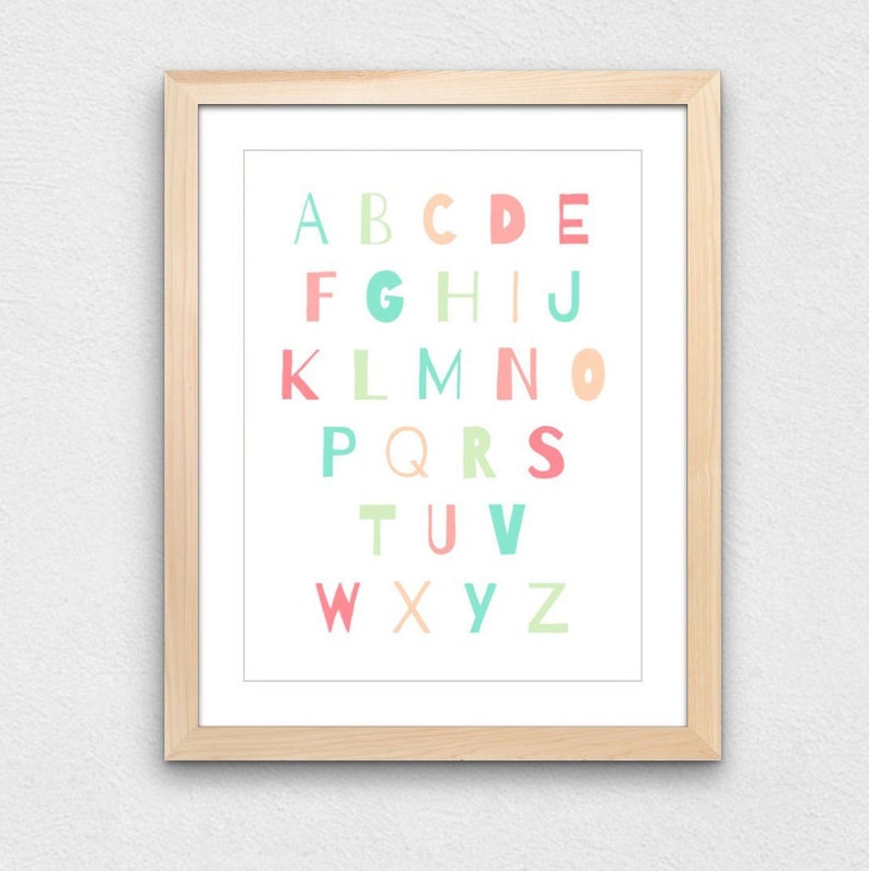 Pastel ABC Printable, Digital Download, Alphabet Printable, Pastel ...