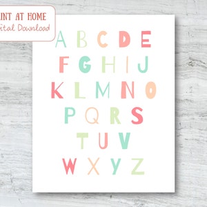 Pastel ABC Printable, Digital Download, Alphabet Printable, Pastel ...