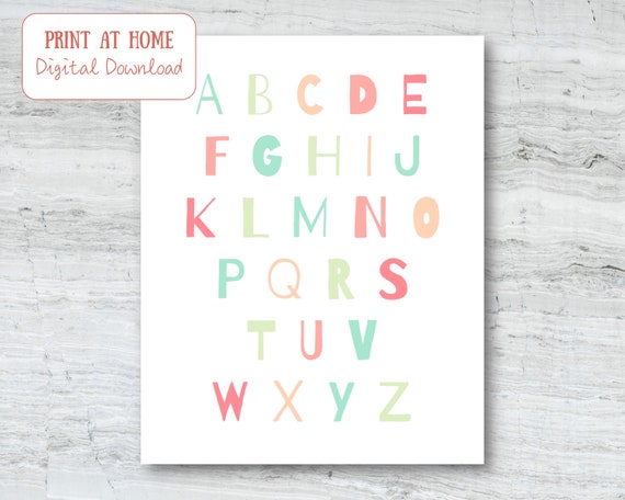 Prints Pastel Alphabet Print Art & Collectibles etna.com.pe