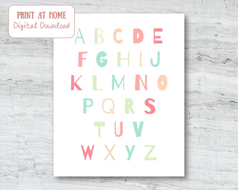 Pastel ABC Printable, Digital Download, Alphabet Printable, Pastel ...