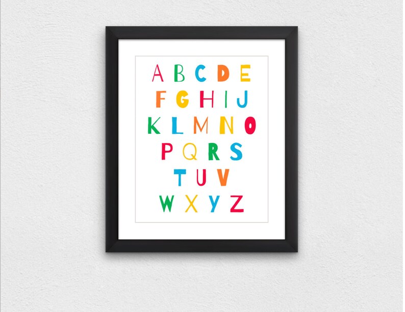 Colorful ABC, Bright Alphabet Printable, Instant Print, Nursery Print ...