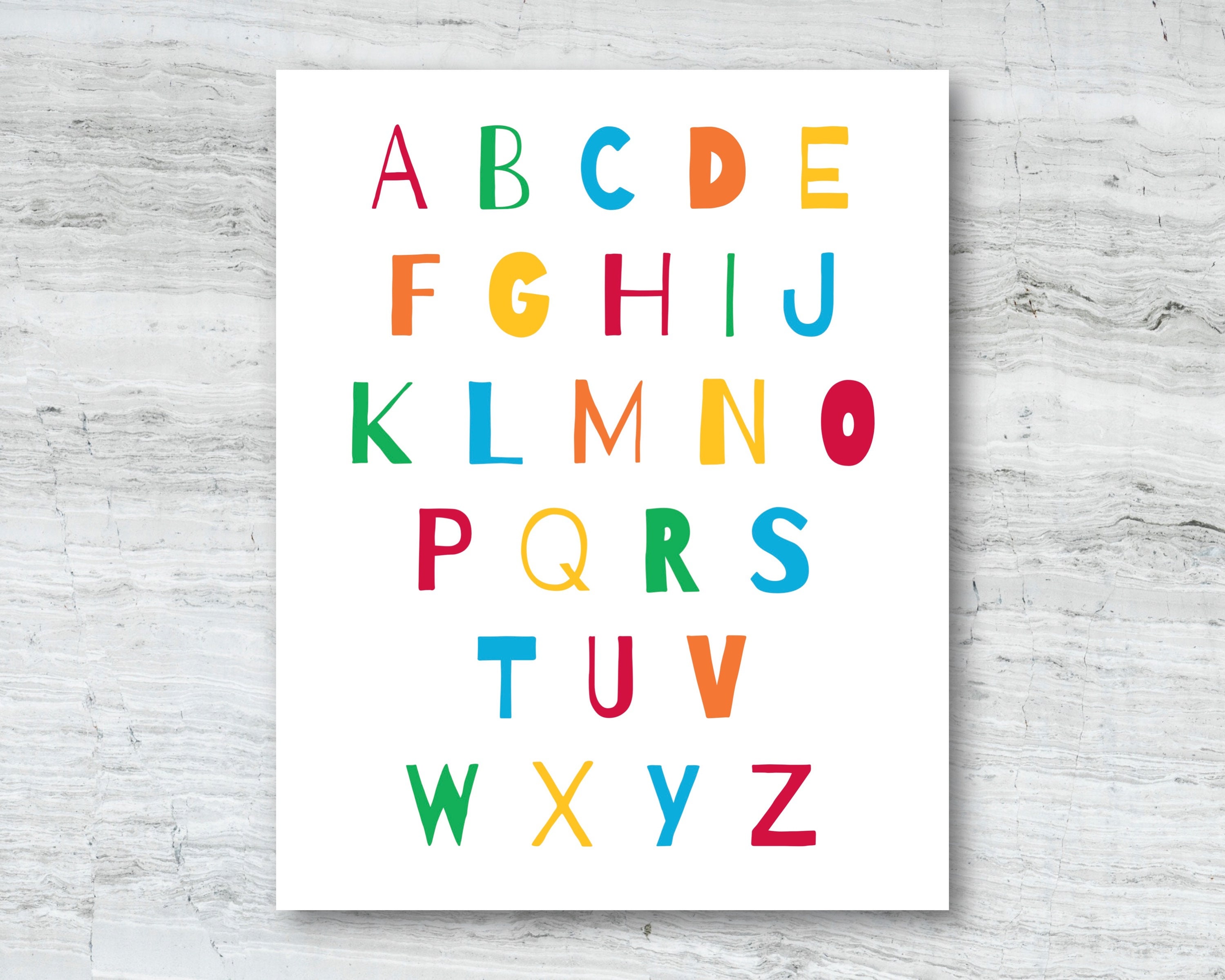 Colorful ABC, Bright Alphabet Printable, Instant Print, Nursery Print ...