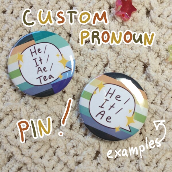 Custom Pronoun Pin - Etsy