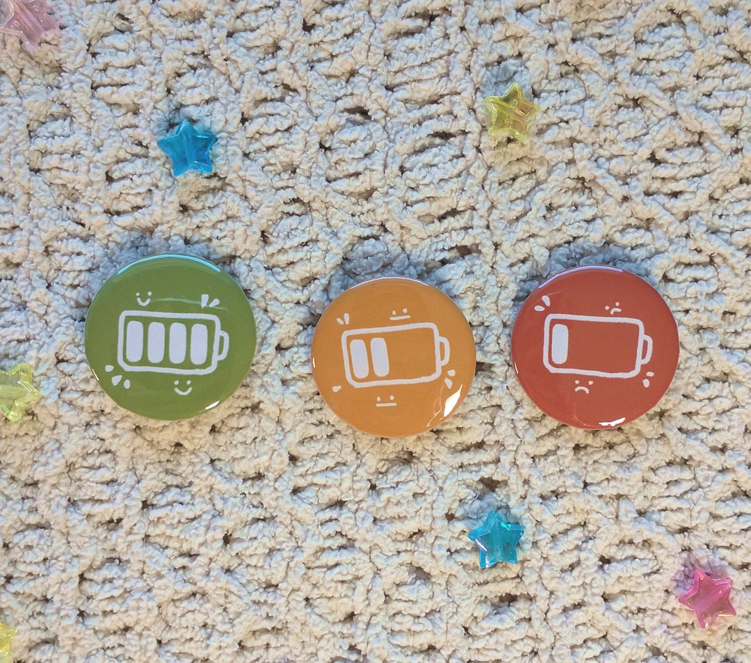 Energy Level Battery Pin Set 1.25 in !! - Etsy