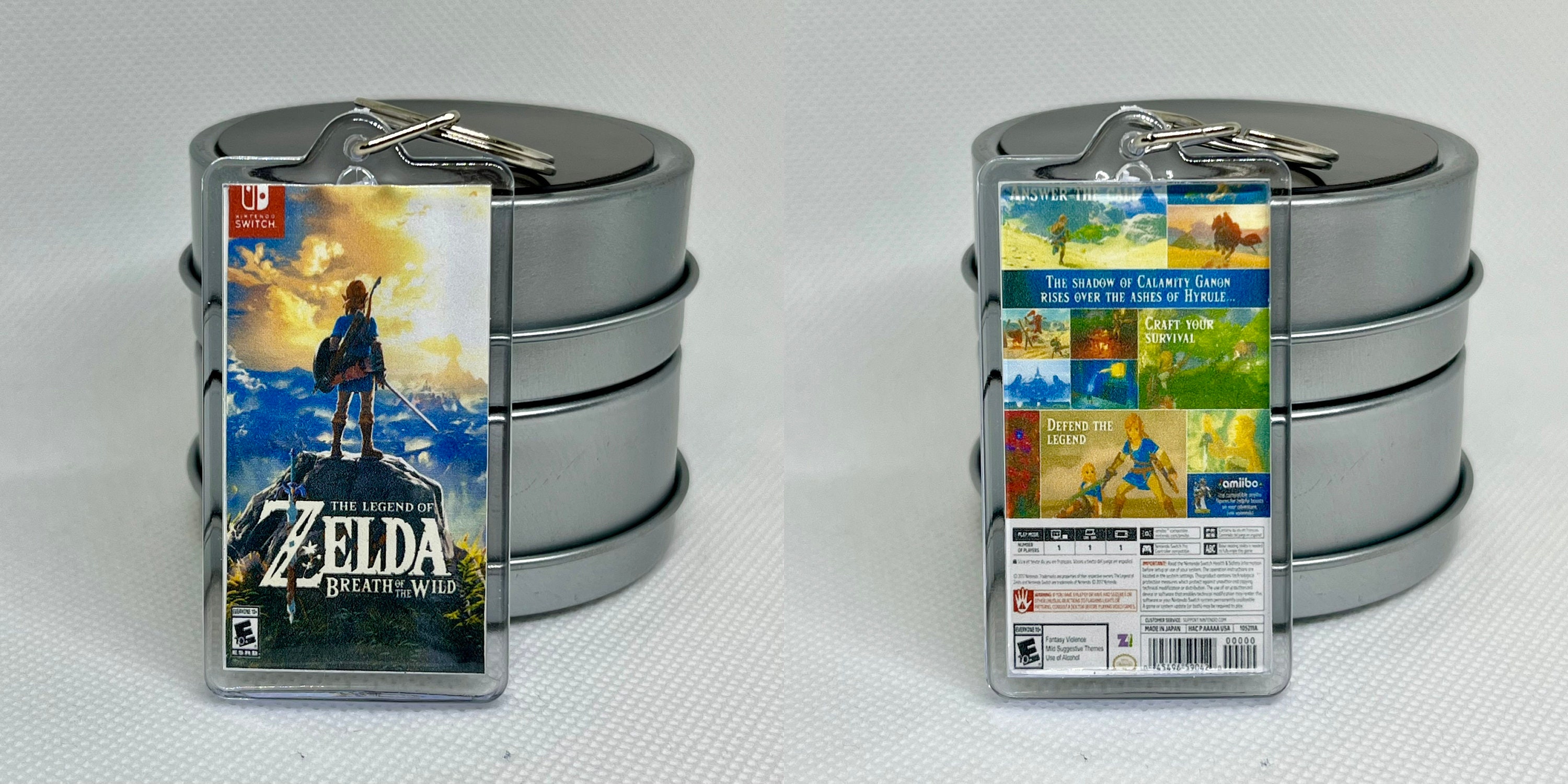 4 Styles Miniature Nintendo Switch Game Case Keychains double-sided ...