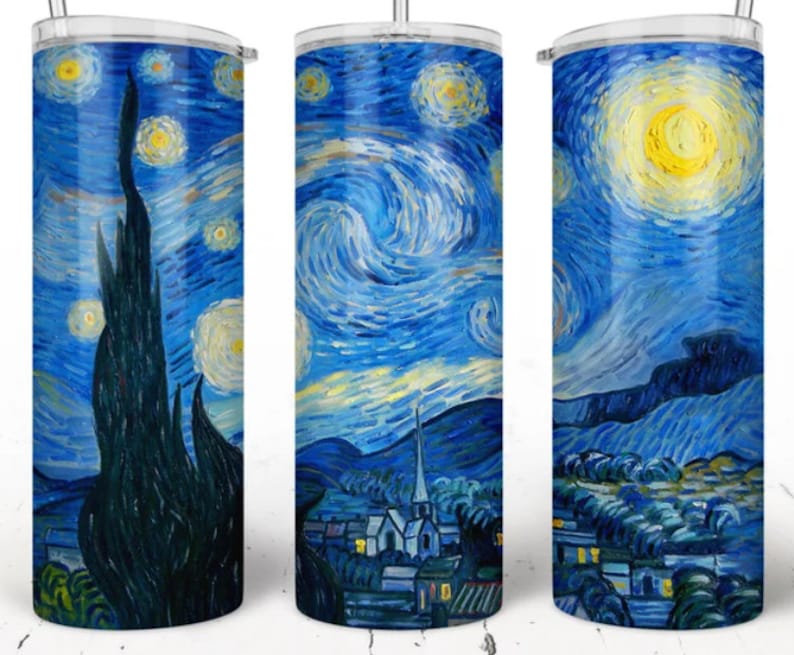Starry Night Sublimation Tumbler, 20oz Sublimation, Van Gogh Starry ...