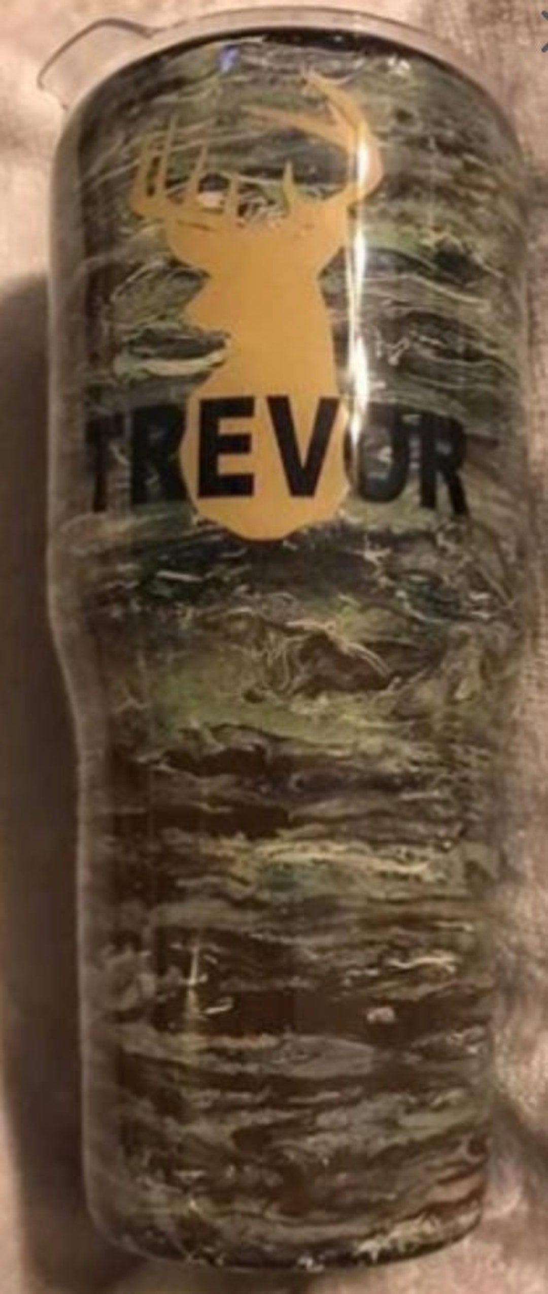 Insulated Camouflage Deer Head Tumbler, Custom, Father's Day Gift ...