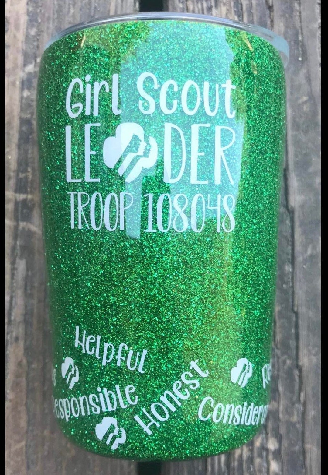 Green Glitter GS Leader Insulated Tumbler, GS Leader Gift, Personalized ...