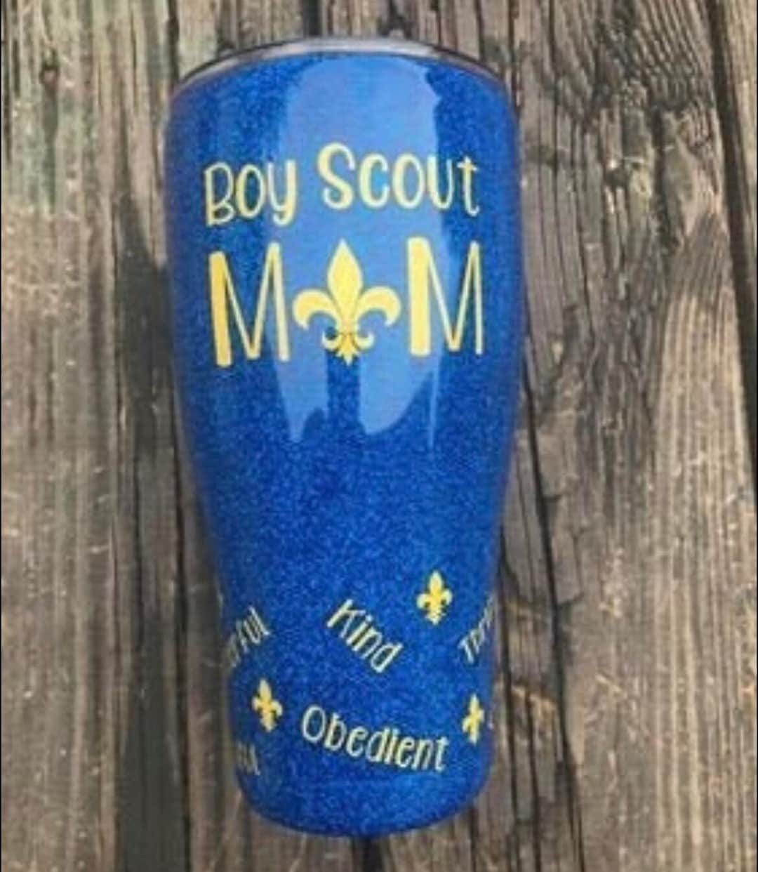 Blue Glitter Scout Mom Insulated Tumbler, Scout Dad Painted Tumbler ...