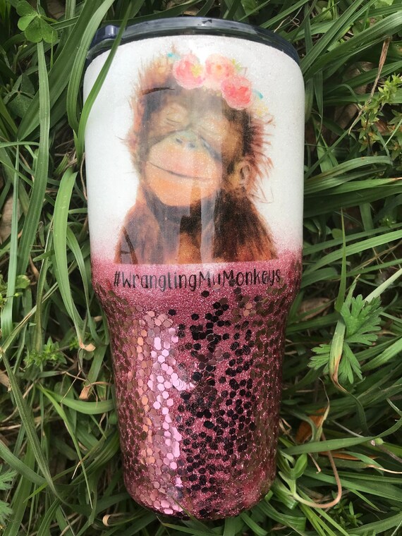 Insulated Wrangling My Monkeys Glitter Tumbler Mother's | Etsy