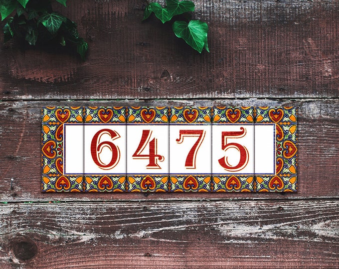 Custom Spanish Style House Number, Address Aluminum Tiles Sign Cottage ...