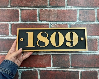 Custom Mid Century House Number Sign, House Number Vertical, Antique ...