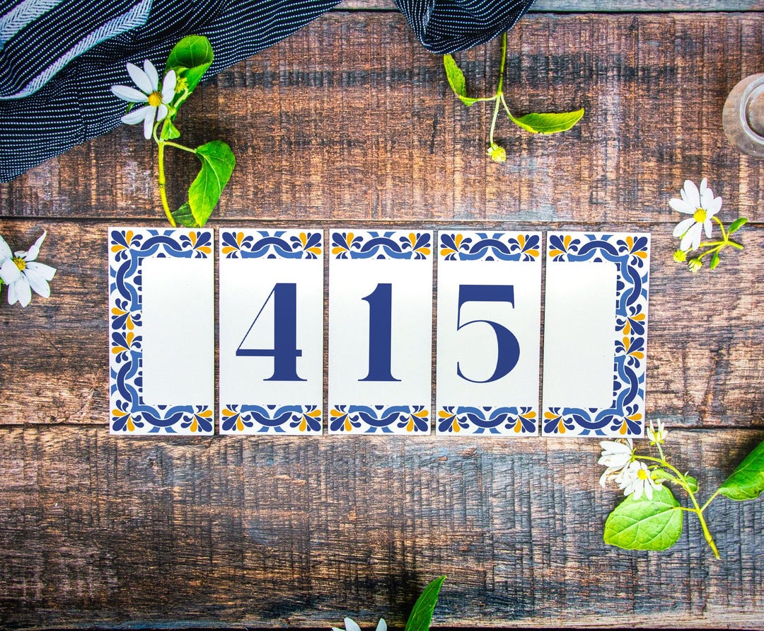 Spanish Tile Custom House Numbers, Address Sign for House, Vintage ...