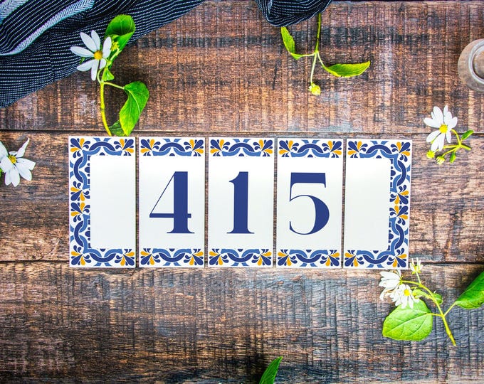 Spanish Tile Custom House Numbers, Address Sign for House, Vintage ...