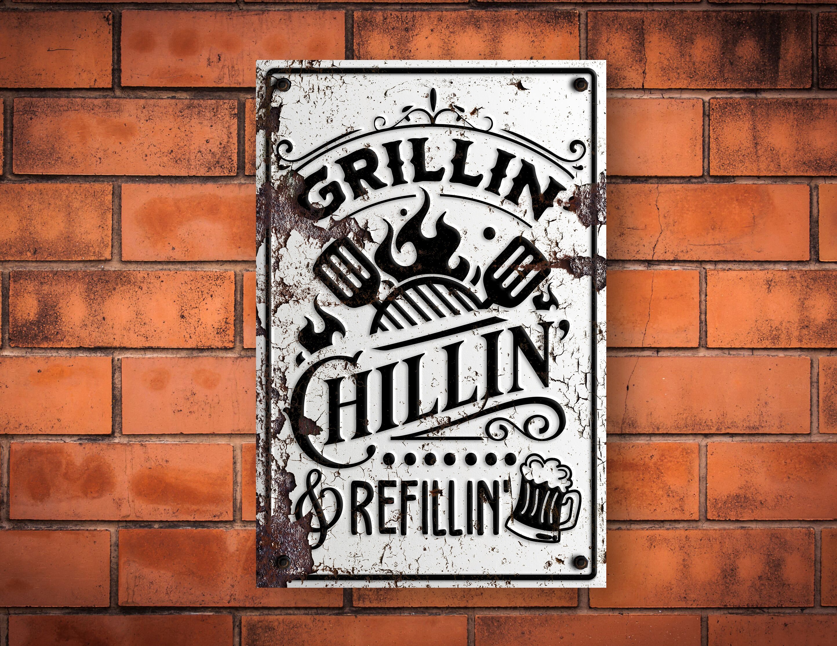 Grilling and Chilling Dad’s Barbeque Sign, Gift for Him, Grill Master ...