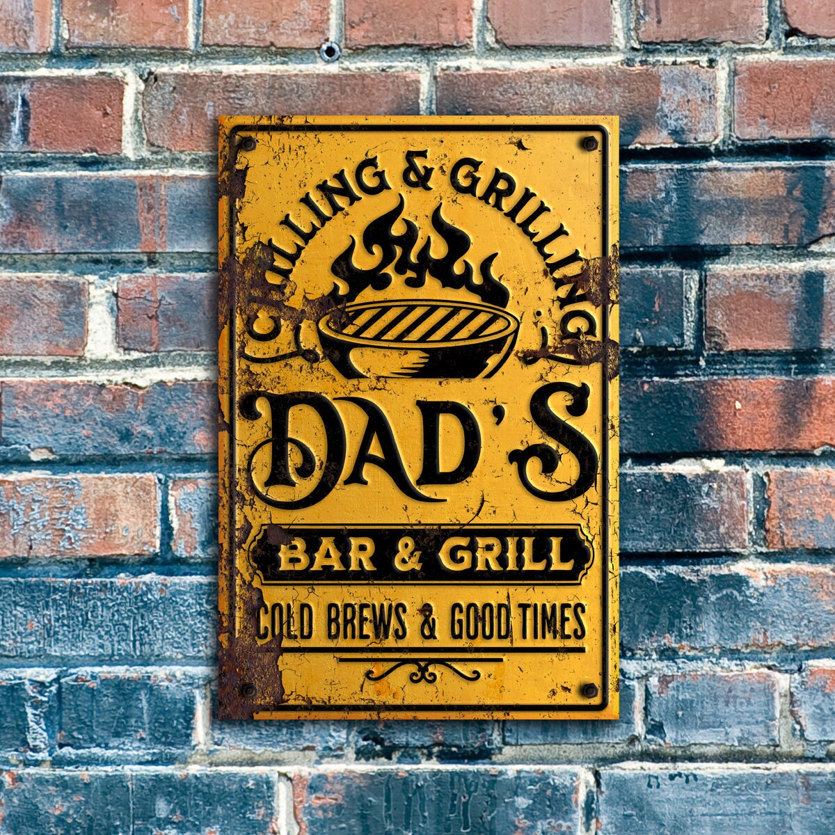 Chilling and Grilling Aluminum Sign Funny Sign for Patio - Etsy