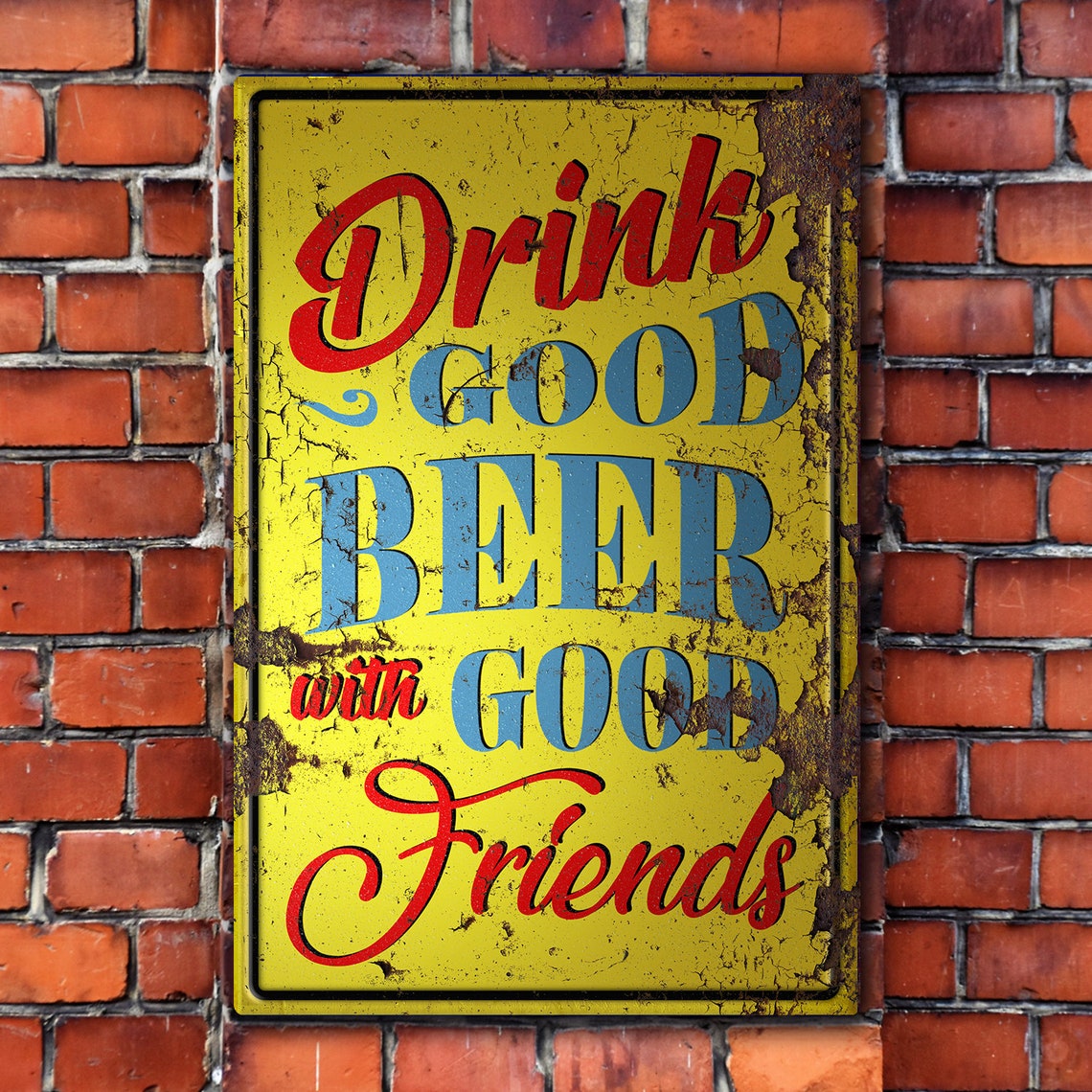 Vintage Style Beer Sign Outdoor Indoor Aluminum Composite Sign, Good ...
