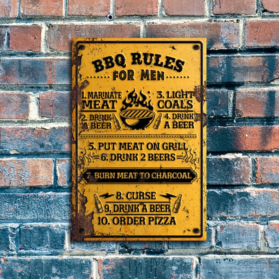 BBQ Sign, Funny BBQ Sign, Barbeque Grill Plaque, Gift for Him ...